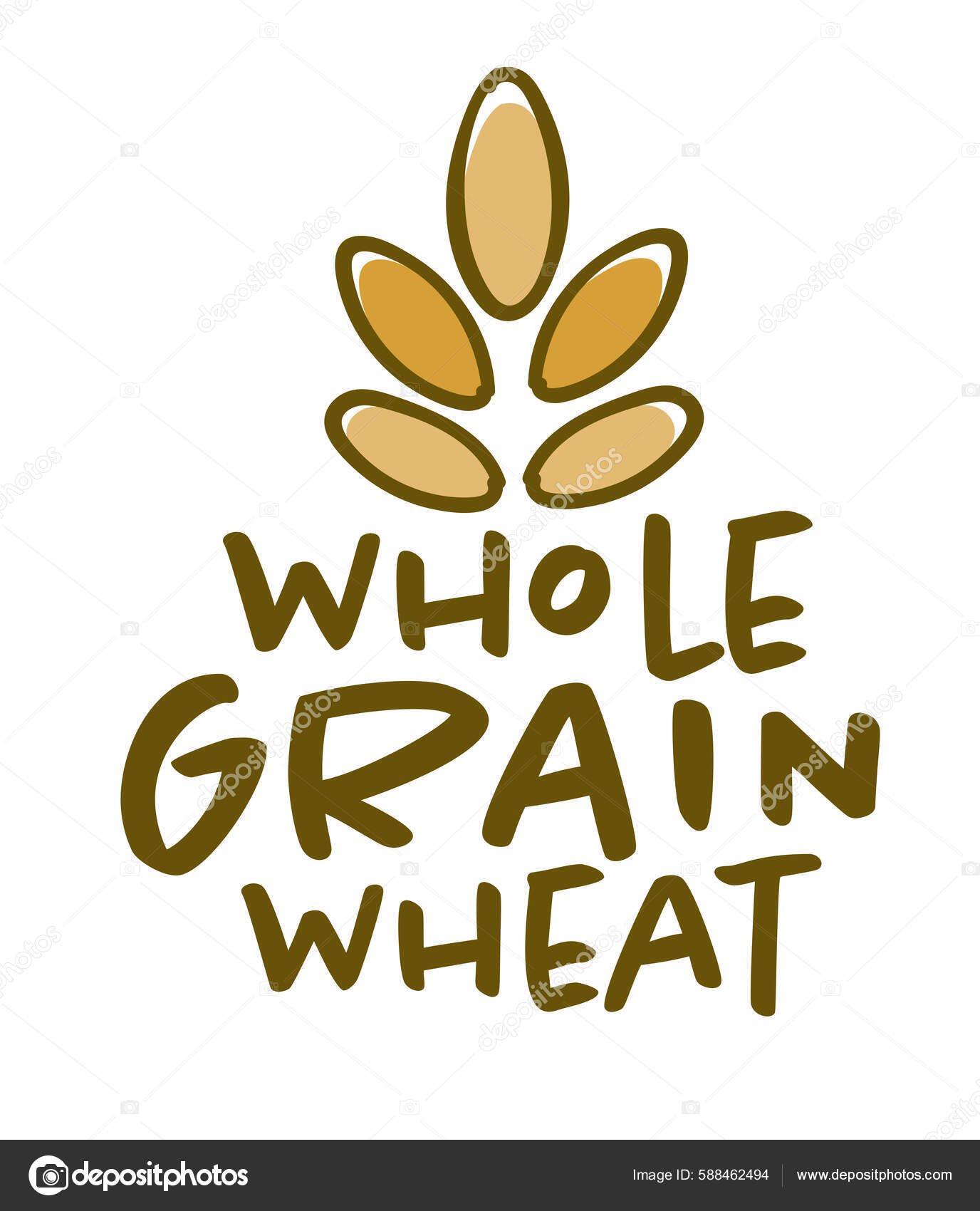 Agriculture Wheat Logo Template Whole Grain Organic Cereals Label Flour ...