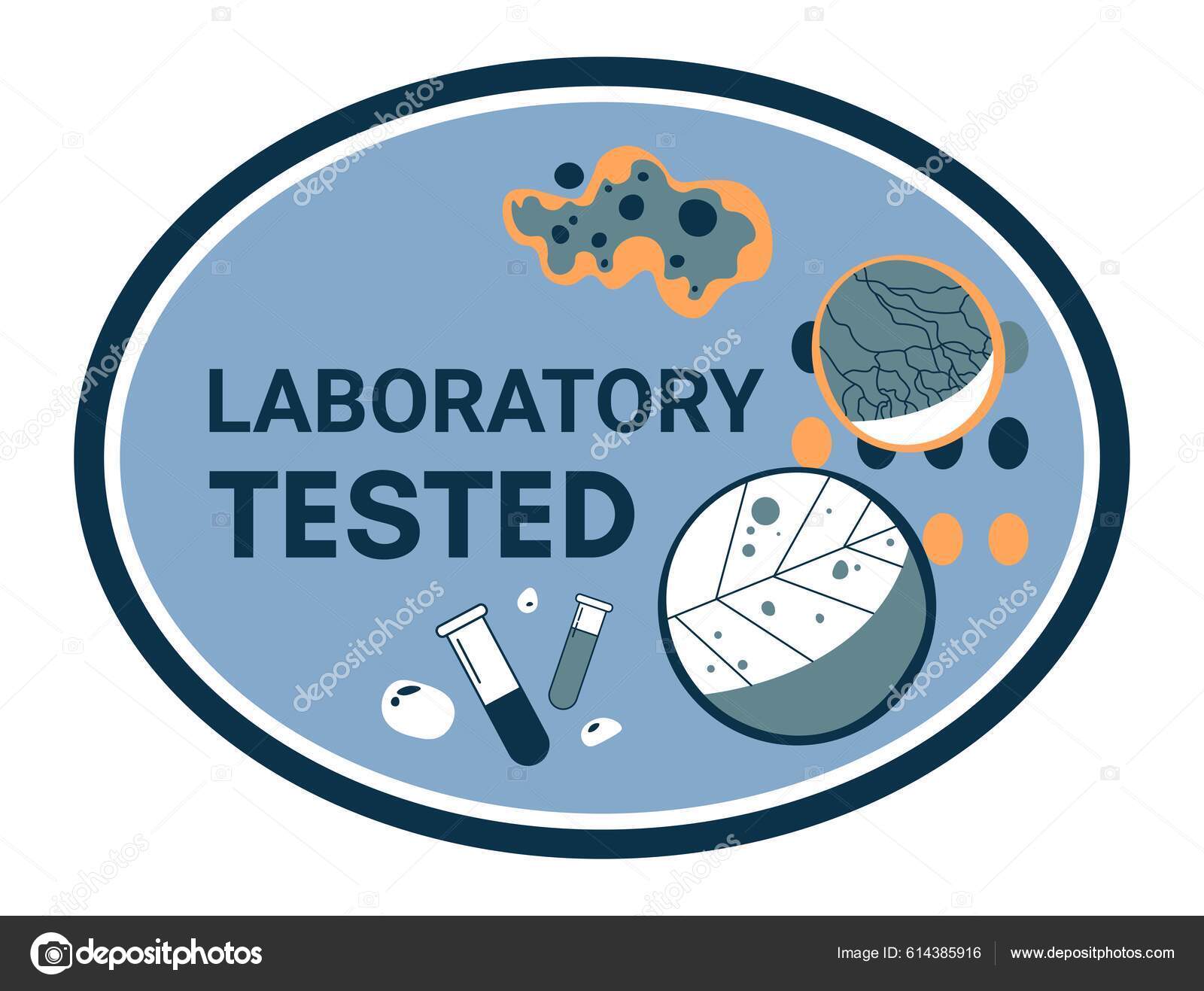 Tested Laboratory Checked Quality Lab Banner Beaker Microorganisms ...