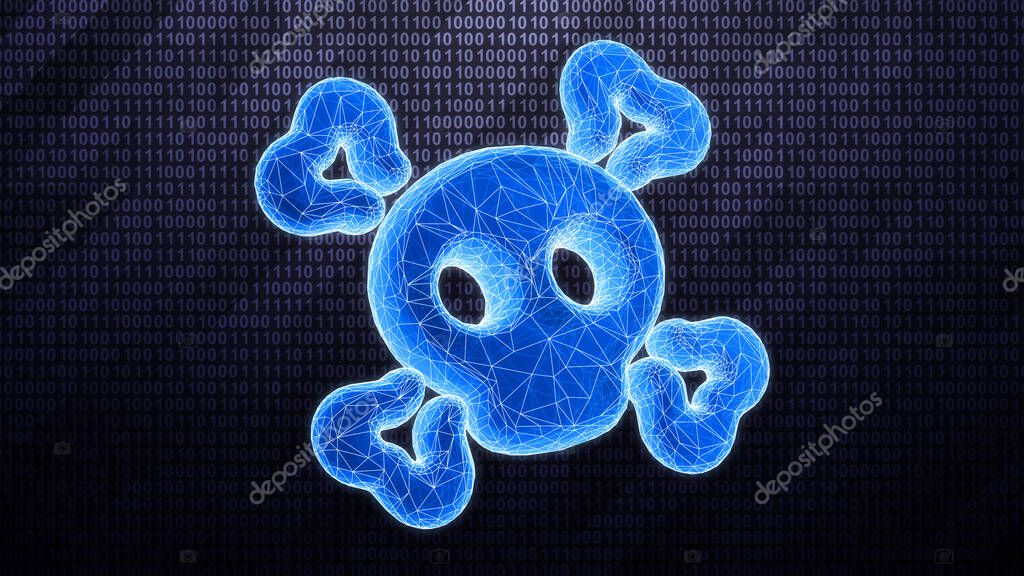 El icono Roger como malla 3D se detecta en el fondo oscuro de alta ...