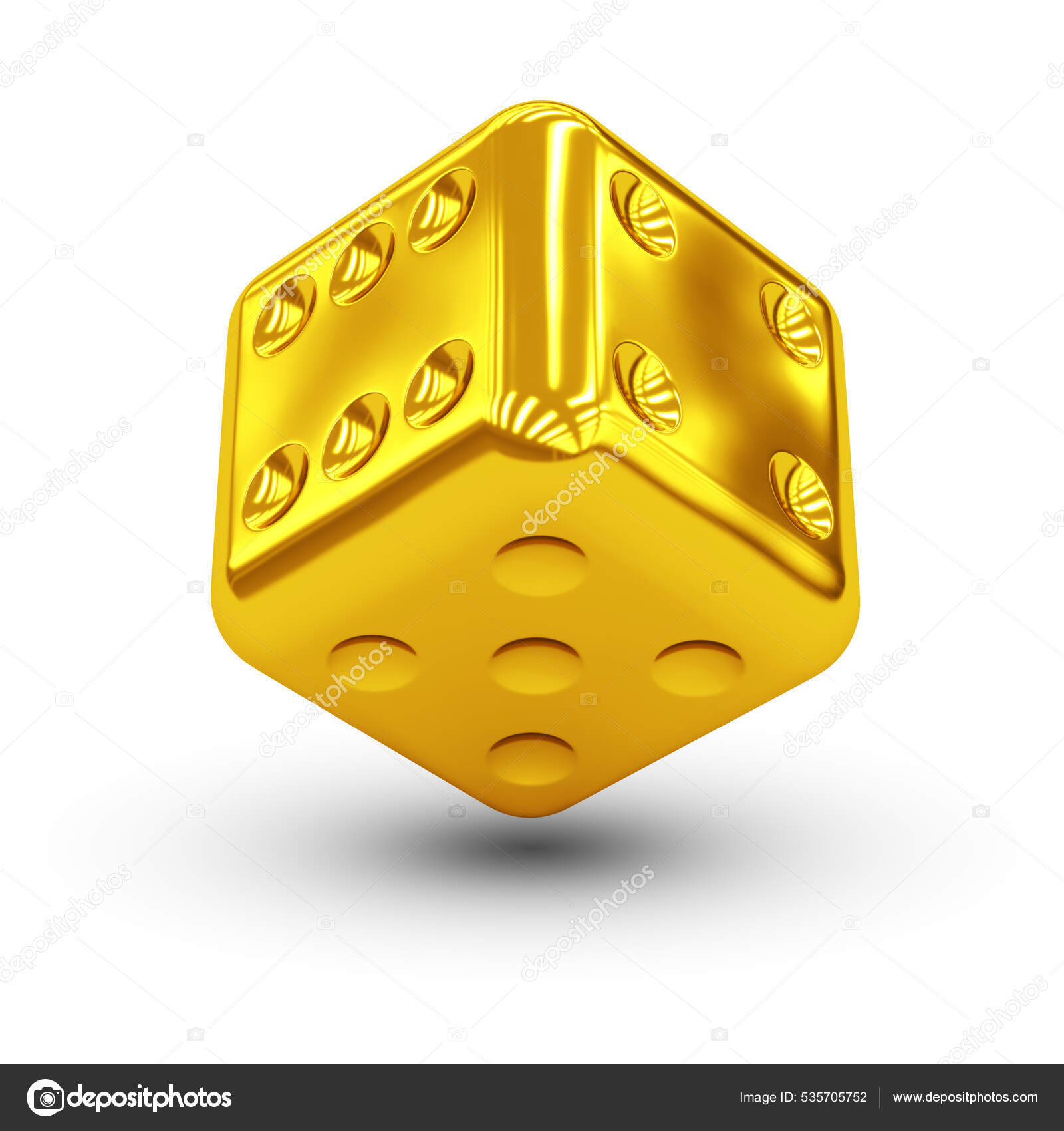 Golden Dice White Background Illustration — Stock Photo © PirenX #535705752
