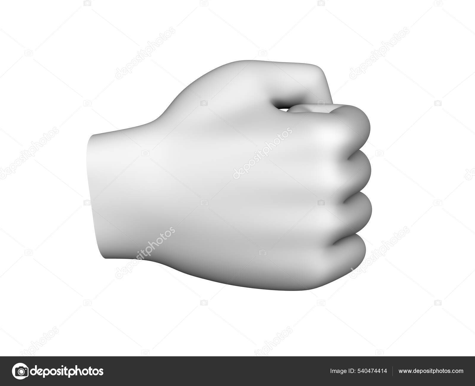 Three Dimensional Model Human Hand Isolated White Background ...