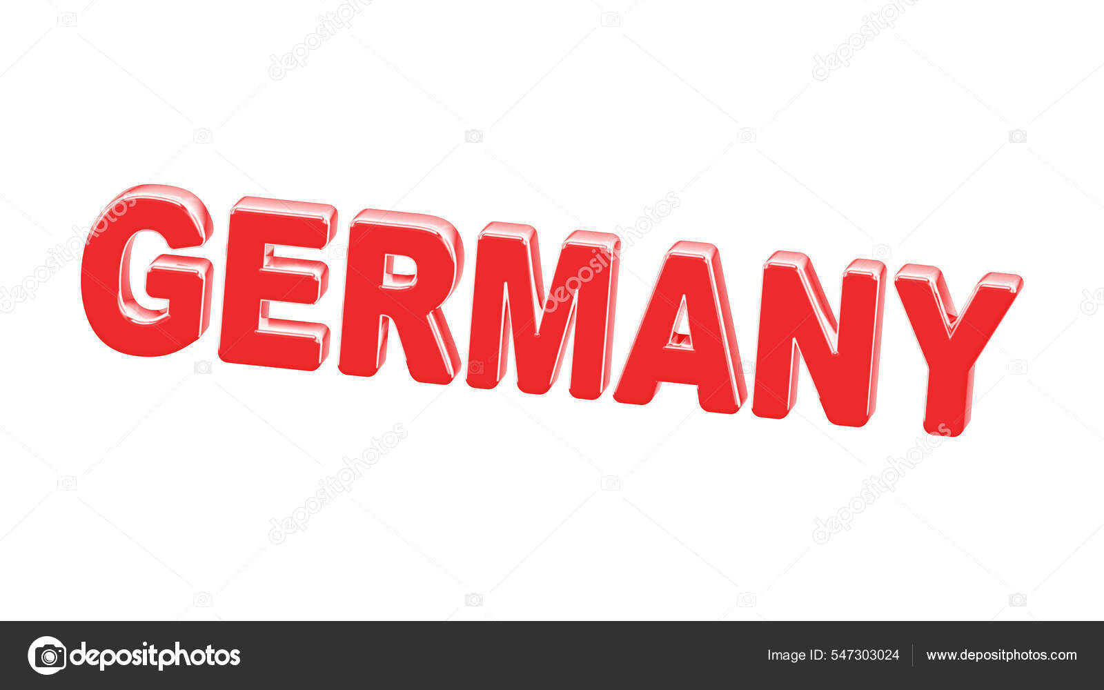 Red Word Germany Isolated White Background Illustration — Stock Photo ...