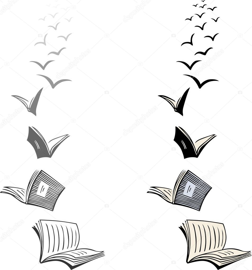 Flying books Stock Vector by ©Den.Barbulat #12402963
