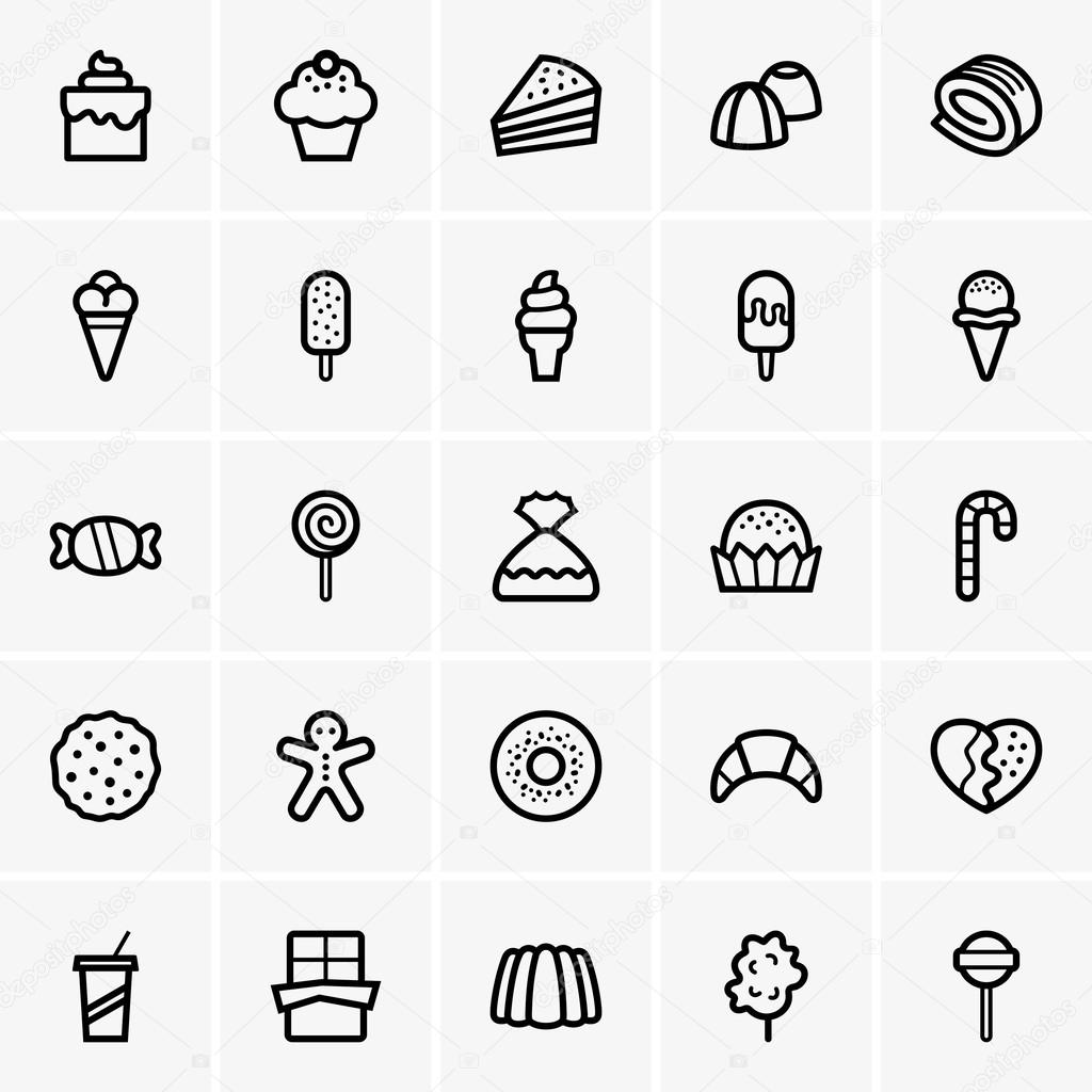 Sweet icons — Stock Vector © Den.Barbulat #34997819