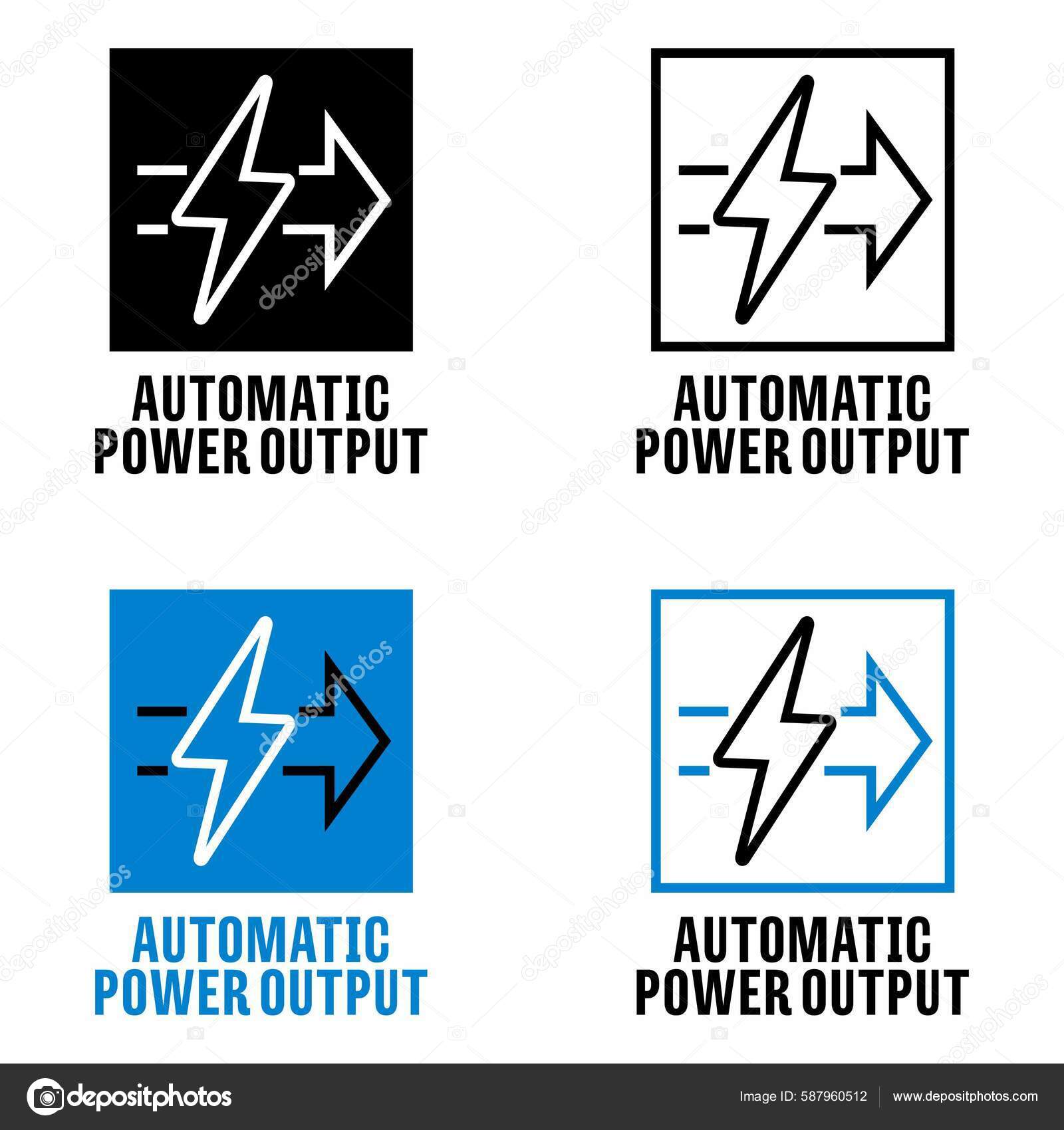 Automatic Power Output Vector Information Sign imagem vetorial de Den ...