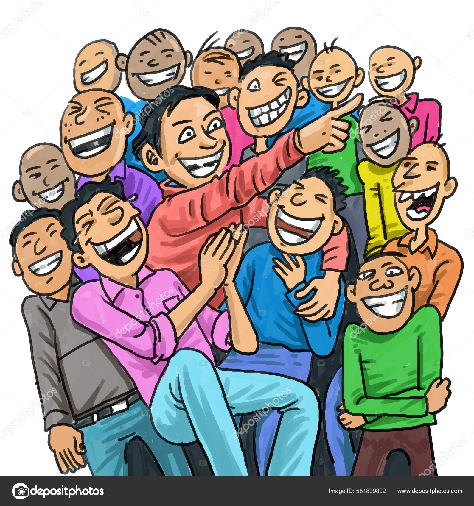 Caricatura Gente Riendo Vector de stock por ©azdesign64 551899802