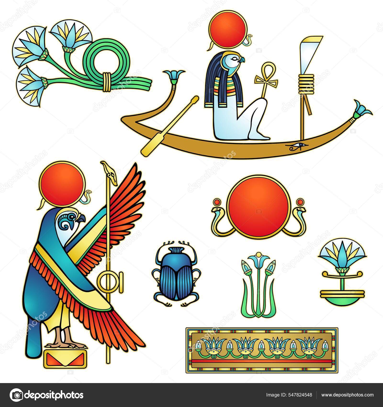 Egyptiske Gud Symboler Hieroglyfer Öga I Den Egyptiska Symbolen Svart