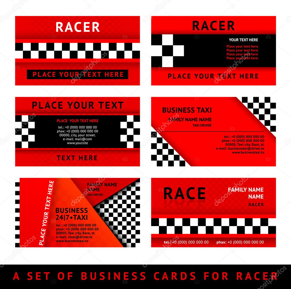Carrera De Tarjeta Conductor Tercer Set — Vector De Stock © Ecelop