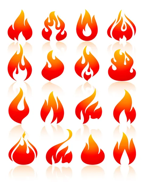 Fire flames redish, set icons Stock Vector Image by ©ecelop #22488689