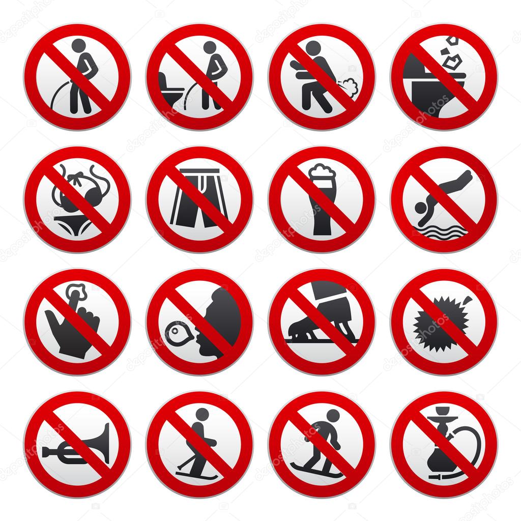 Prohibited signs Stock Vector by ©ecelop 24825453