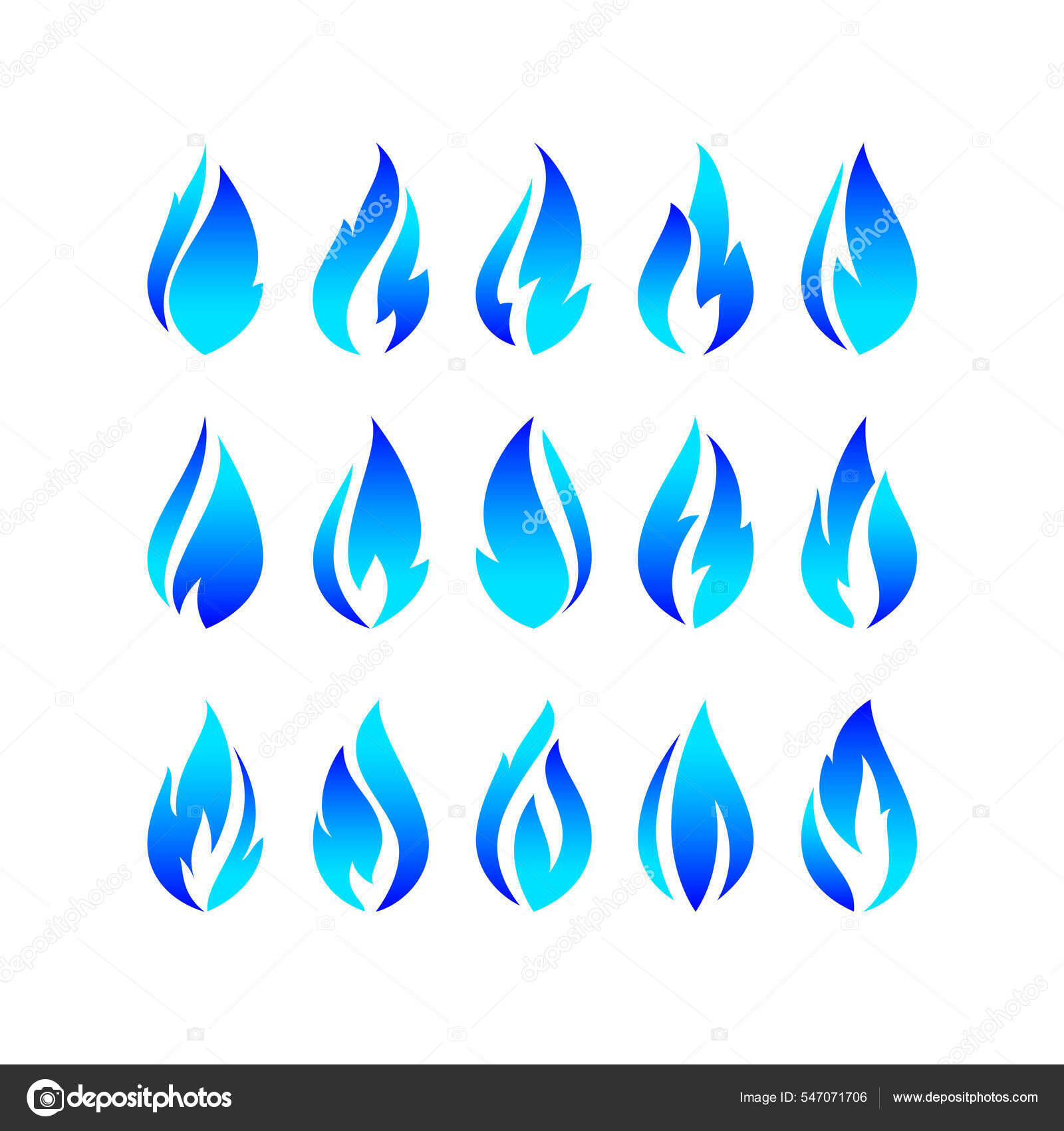 Fire flames, set blue icons Stock Vector Image by ©ecelop #547071706