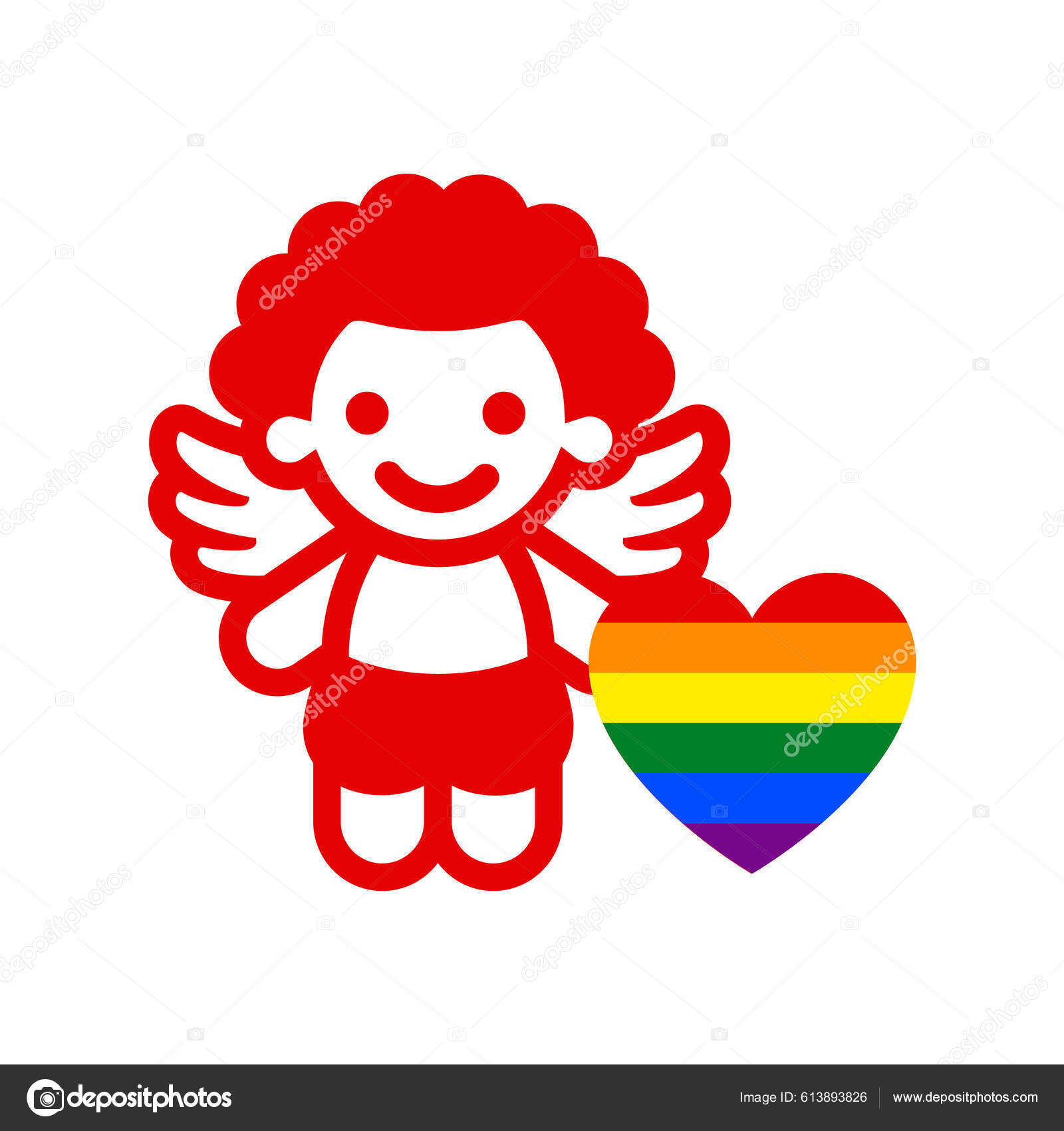 Angel Symbol Flag Lgbt Pride Heart Shape Stock Vector Image by ©ecelop ...