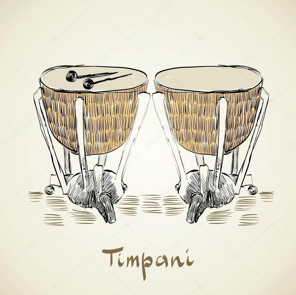 Timpani Instrument Drawing