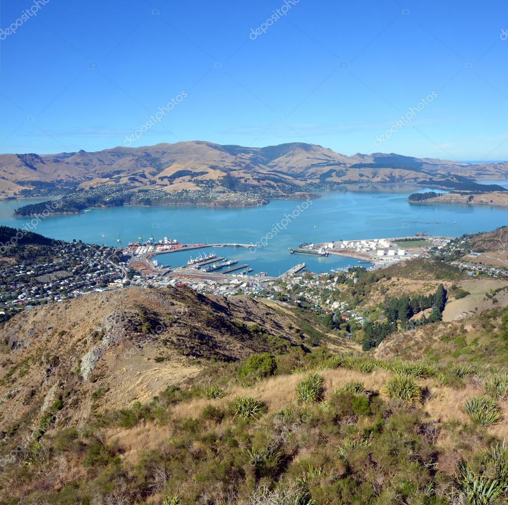 Lyttleton Port Town & Harbour Christchurch, New Zealand. Stock Photo by ...