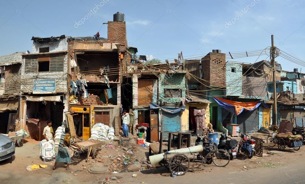 die Slums von alt-Delhi-Panorama, Indien — Redaktionelles Stockfoto ...
