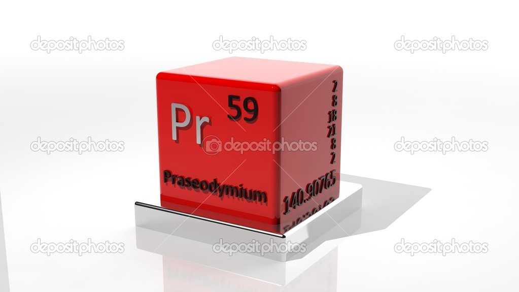 Praseodymium, 3d chemical element of the periodic — Stock Photo ...