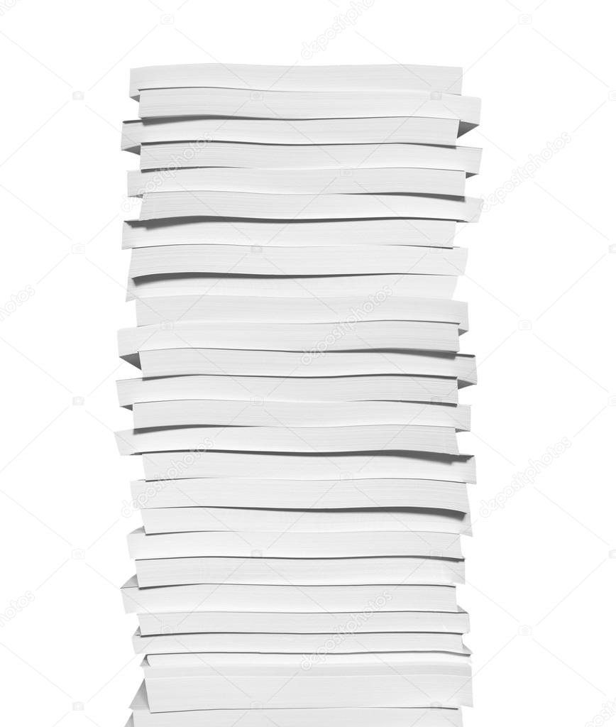 Close up of stack of papers on white background — Stock Photo ...