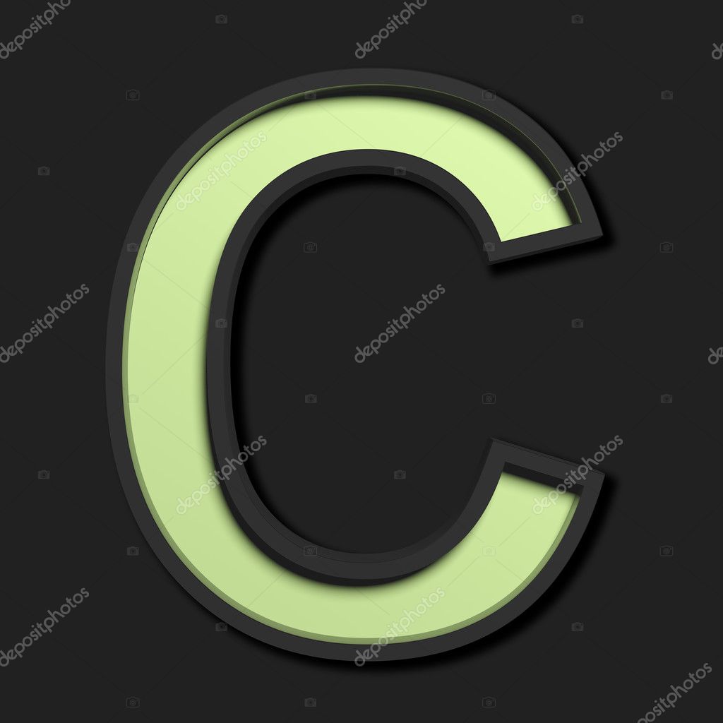 Pastel uppercase letter "C", on black background — Stock Photo ...