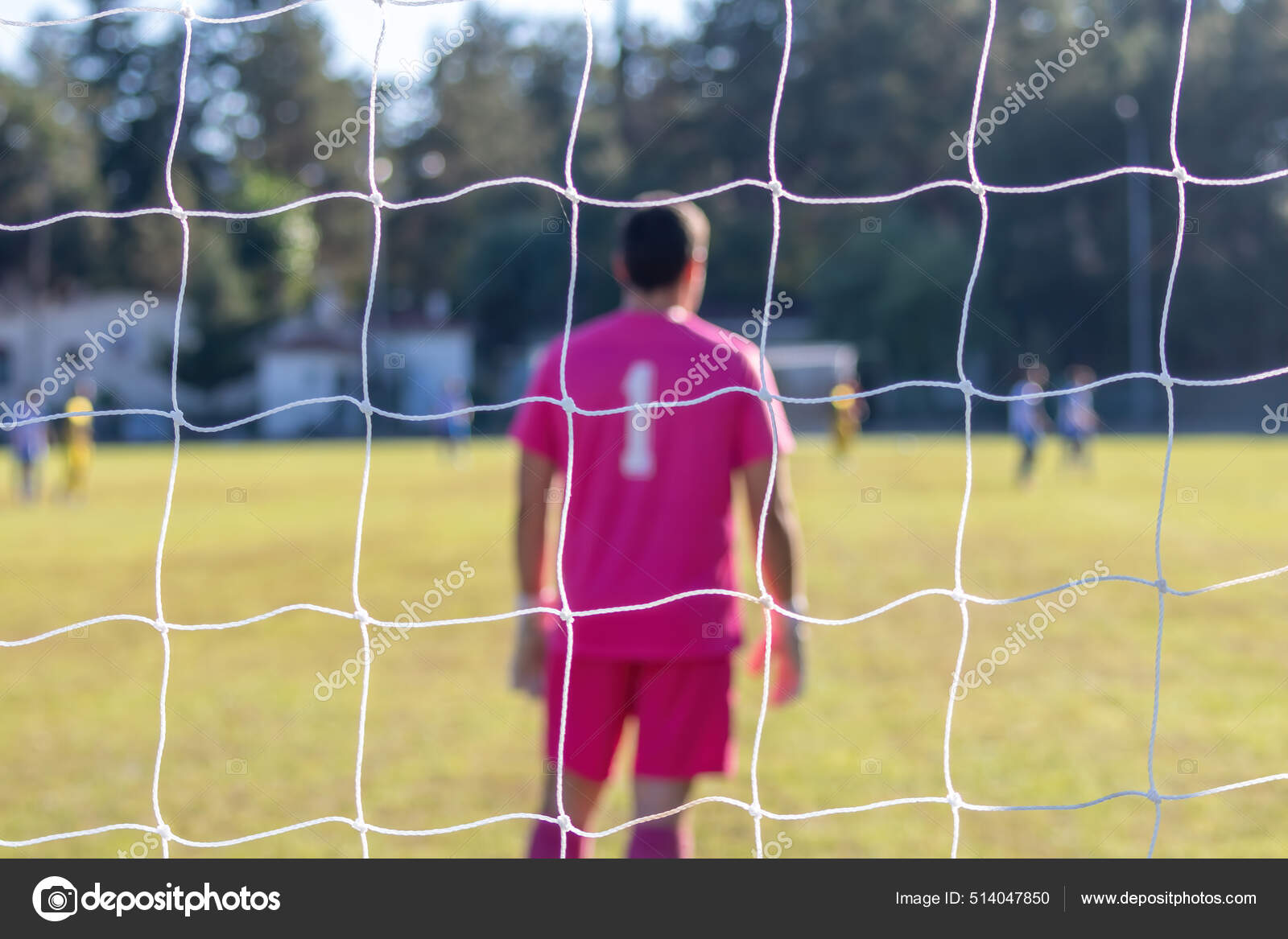 Football Soccer Goalkeeper Color Uniform Number One View Stock Photo by ...