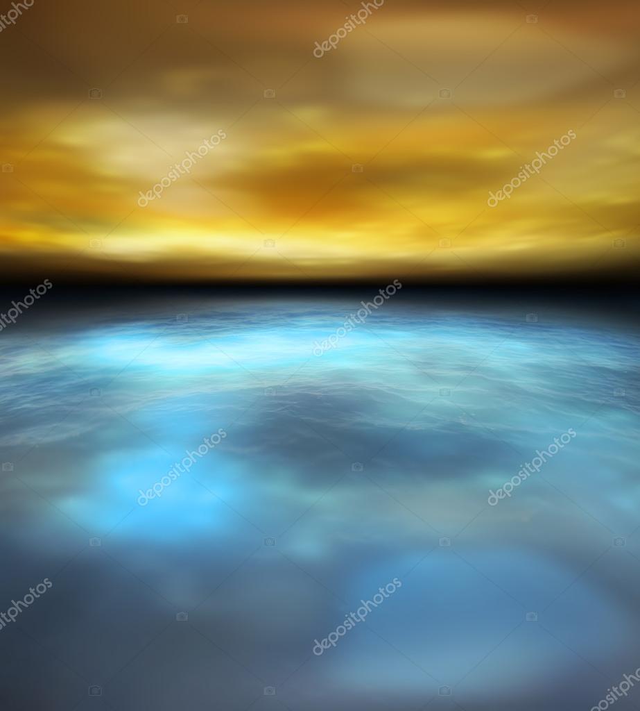 Beautiful nature scenery of sunset over sea. Soft focus Stock Photo by ...