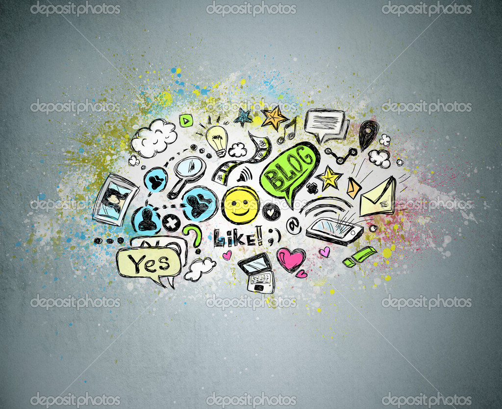 Social media symbols background — Stock Photo © HASLOO #38642901