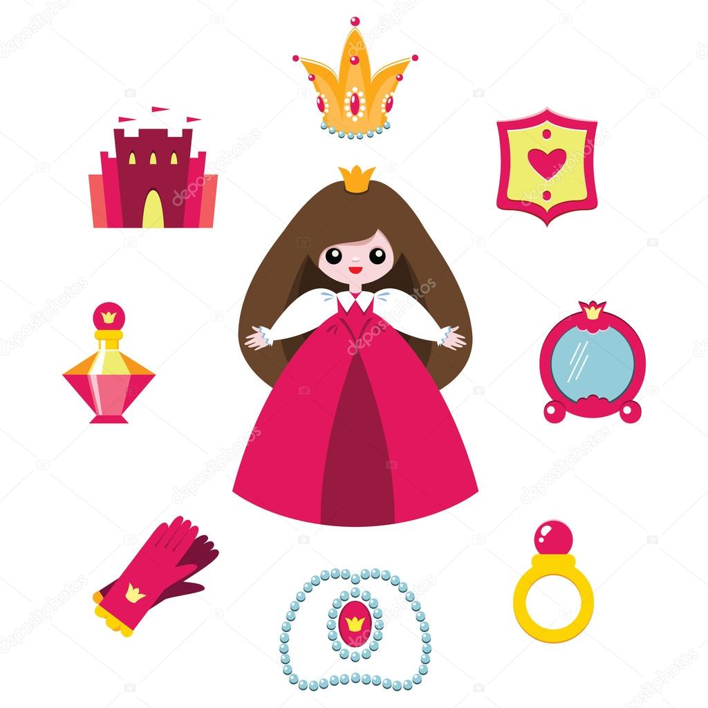 Princess design elements set. Stock Vector by ©SlyBrowney 14942083
