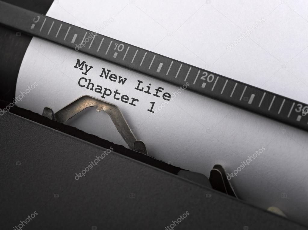 "My new life" message typed by vintage typewriter. Stock Photo by ...