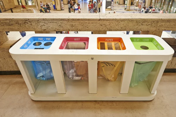 Four trash cans Stock Photos & Royalty-Free Images | Depositphotos