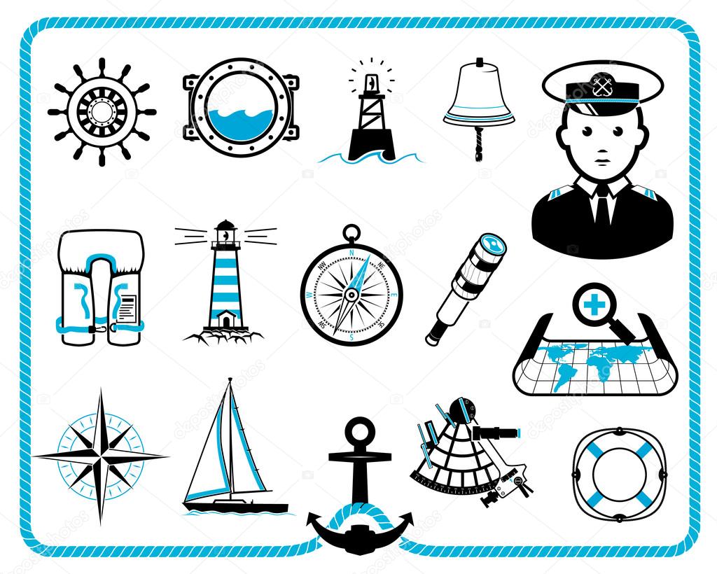 Nautical frame and icons Stock Vector Image by ©Nevada31 #13190173