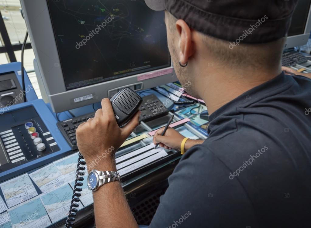 Flight controller working — Stock Photo © agiampiccolo #40207565