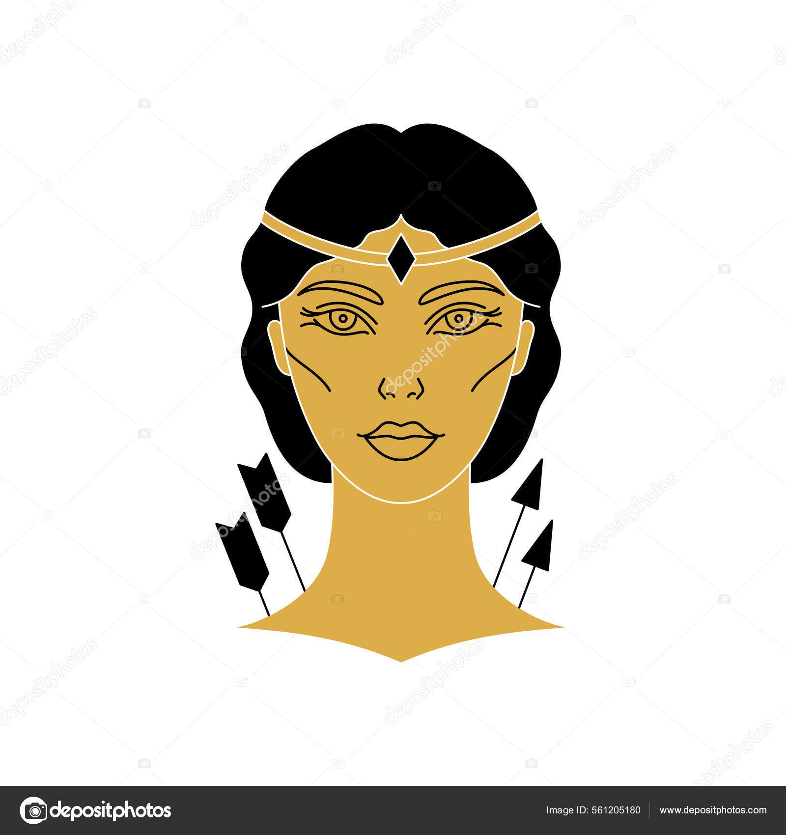 Greek goddess Artemis Stock Vector Image by ©kiyanochka #561205180