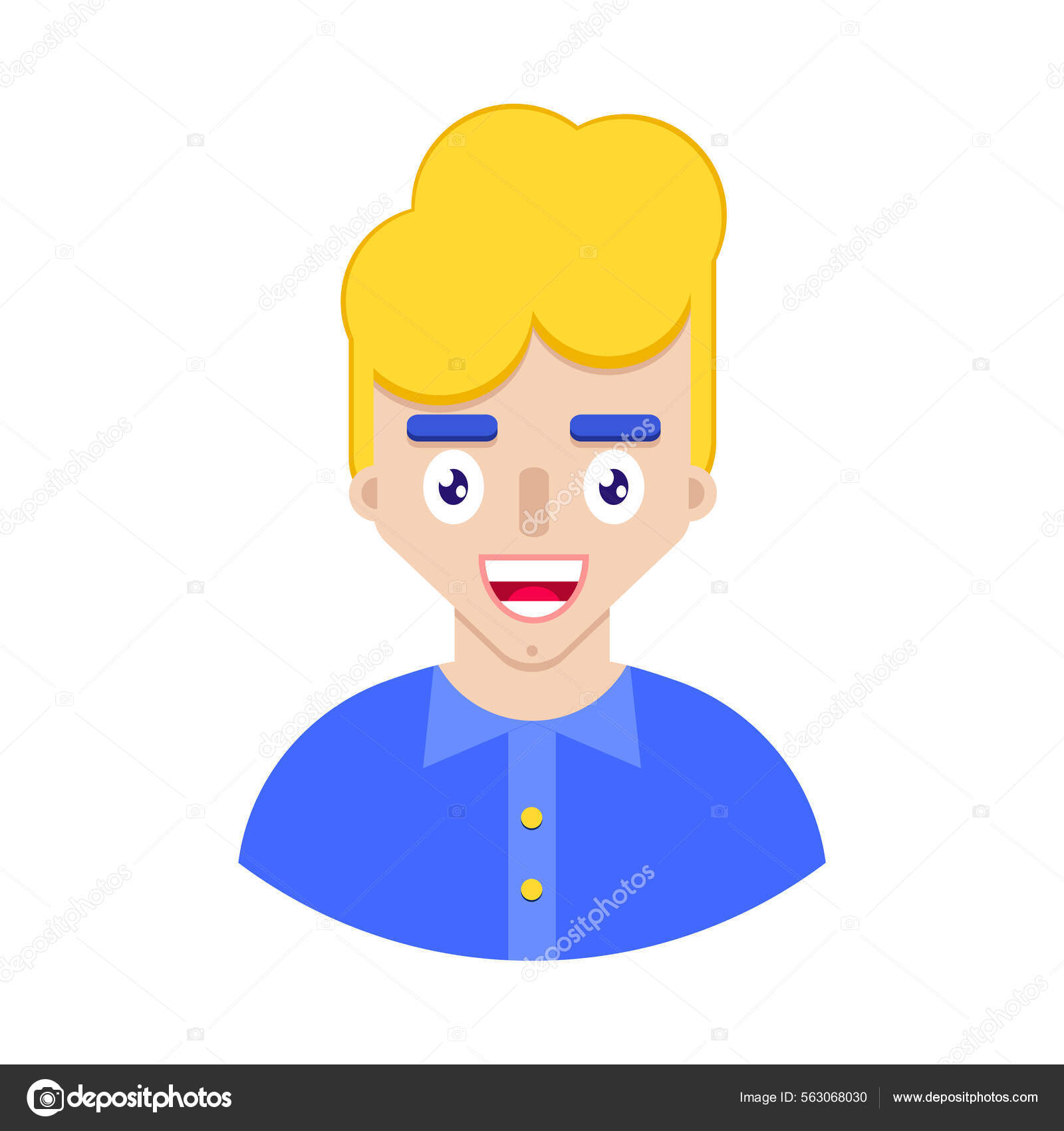 Male face in flat style Stock Vector Image by ©kiyanochka #563068030