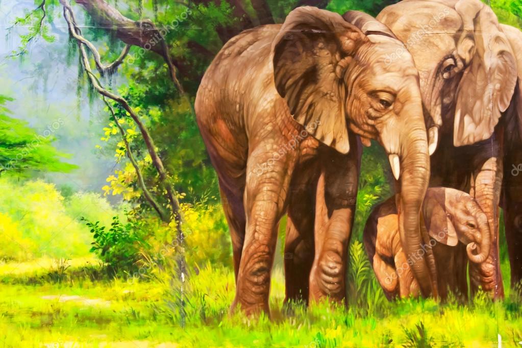 Elephant Oil Painting