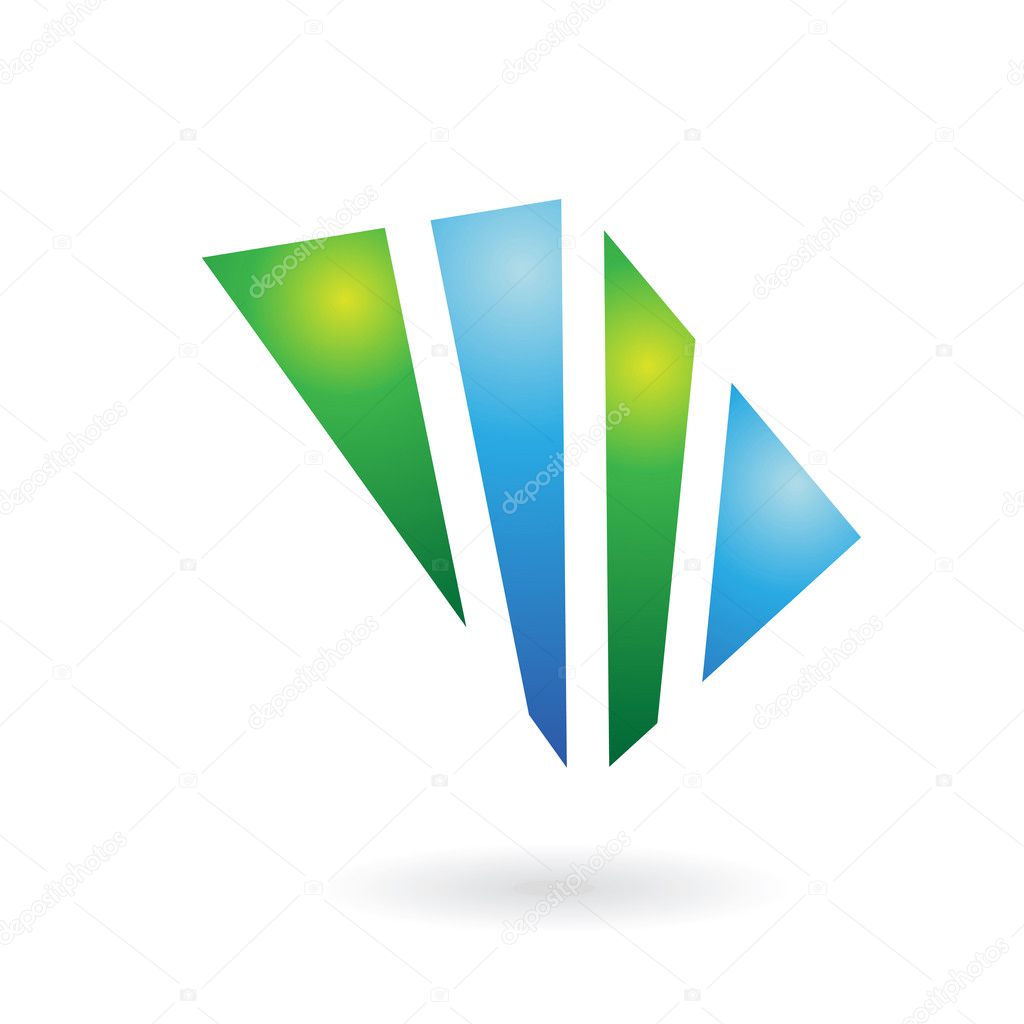 Blue and Green Shiny Square Abstract Icon Stock Vector Image by ...