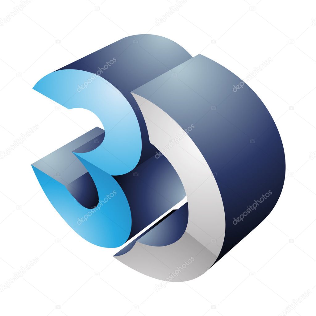 3d Display Technology Symbol Stock Vector by ©cidepix 35464143