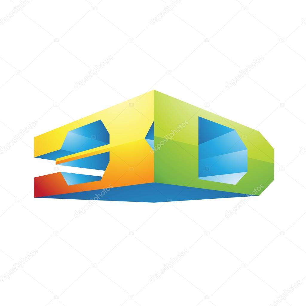 3d Display Technology Symbol Stock Vector by ©cidepix 35464243