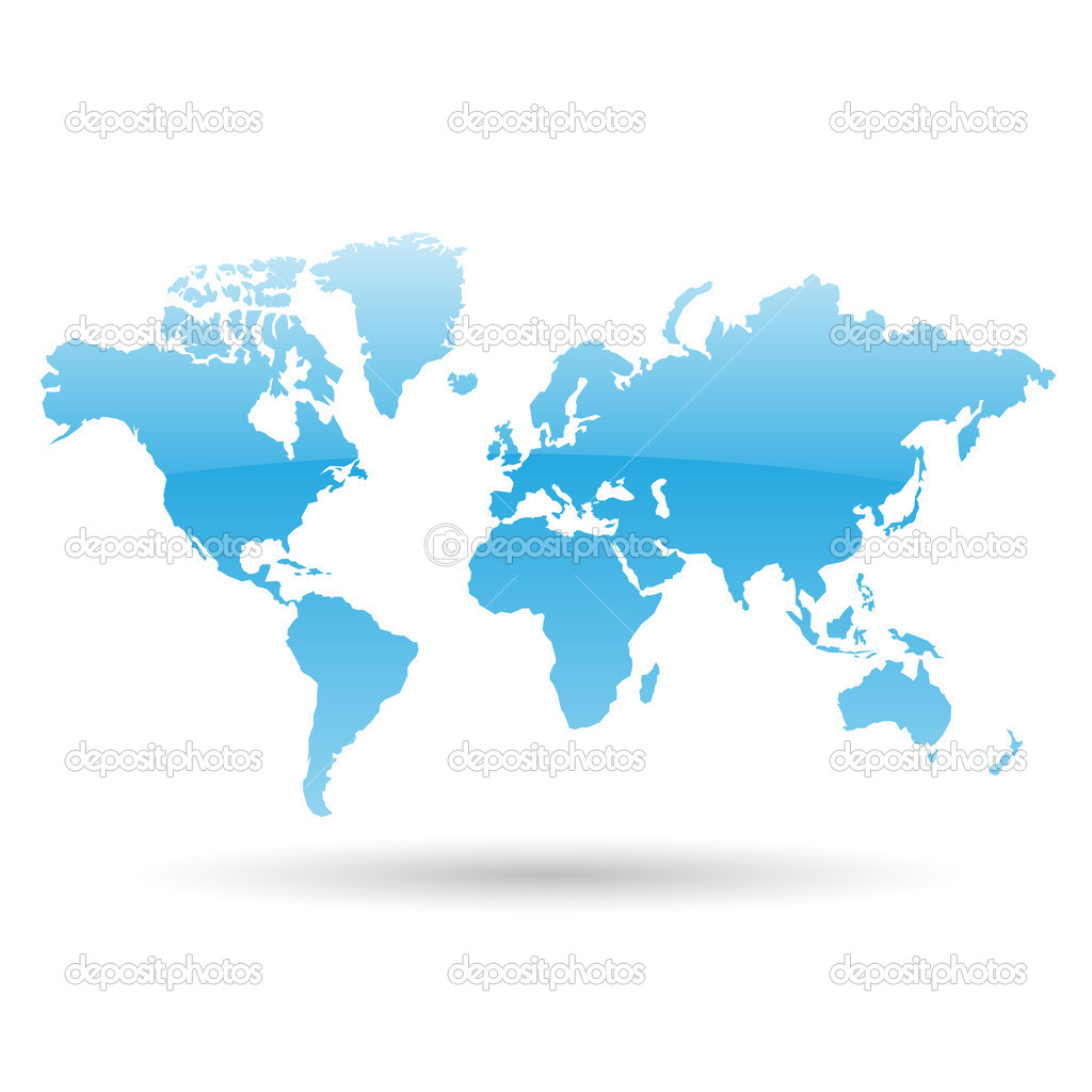 Blue World Map Stock Vector by ©cidepix #35467891