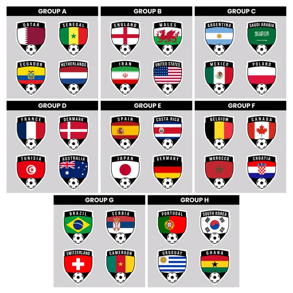 Illustrations of Shield Team Badges for All Countries in All Groups ...