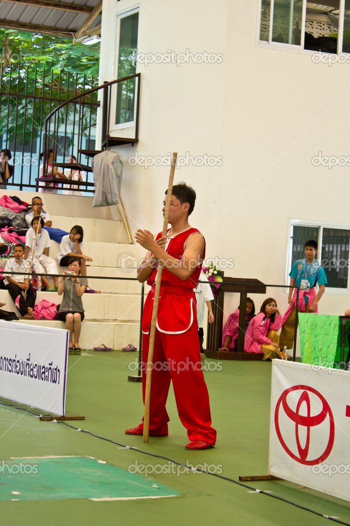 Wushu gun shu competition at National Youth Games, Phuket 2012 – Stock ...