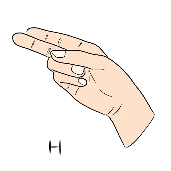 Sign language and the alphabet,The Letter H — Stock Vector ...