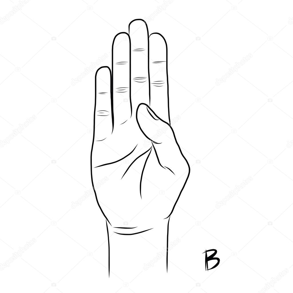 Sign Language Alphabet Letter B