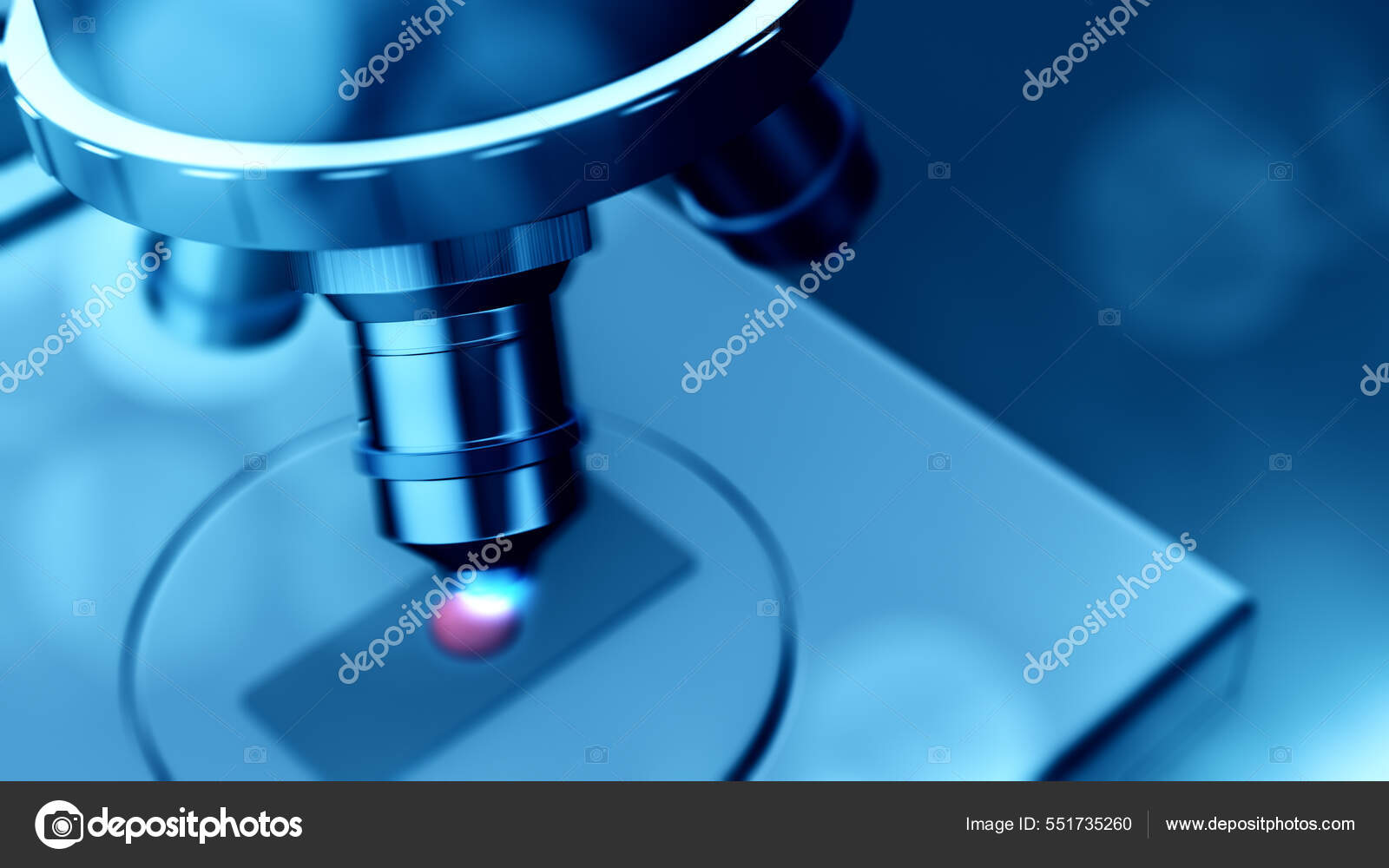 Top View Optical Microscope Science Laboratory Focus Lens Concept ...