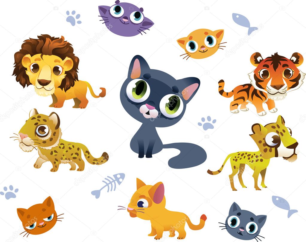 Collection of Wild Cats Stock Vector Image by ©caramelina #24115331
