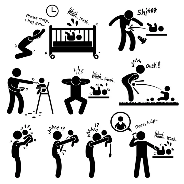 Padre papá marido crianza bebé palo figura pictograma icono 2024