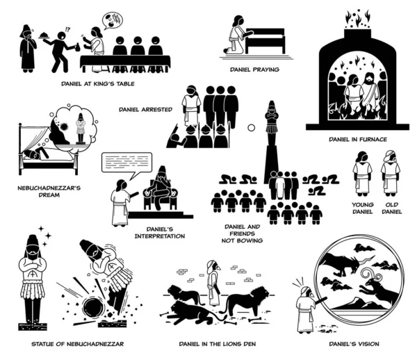 Daniel Figura bíblica en el Libro de Daniel. La ilustración vectorial ...