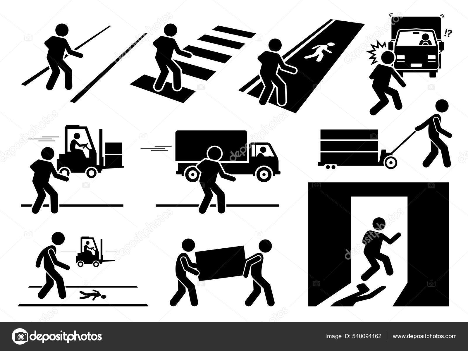 Road Safety Walkway Heavy Vehicle Loading Bay Warning Sign Danger Stock ...