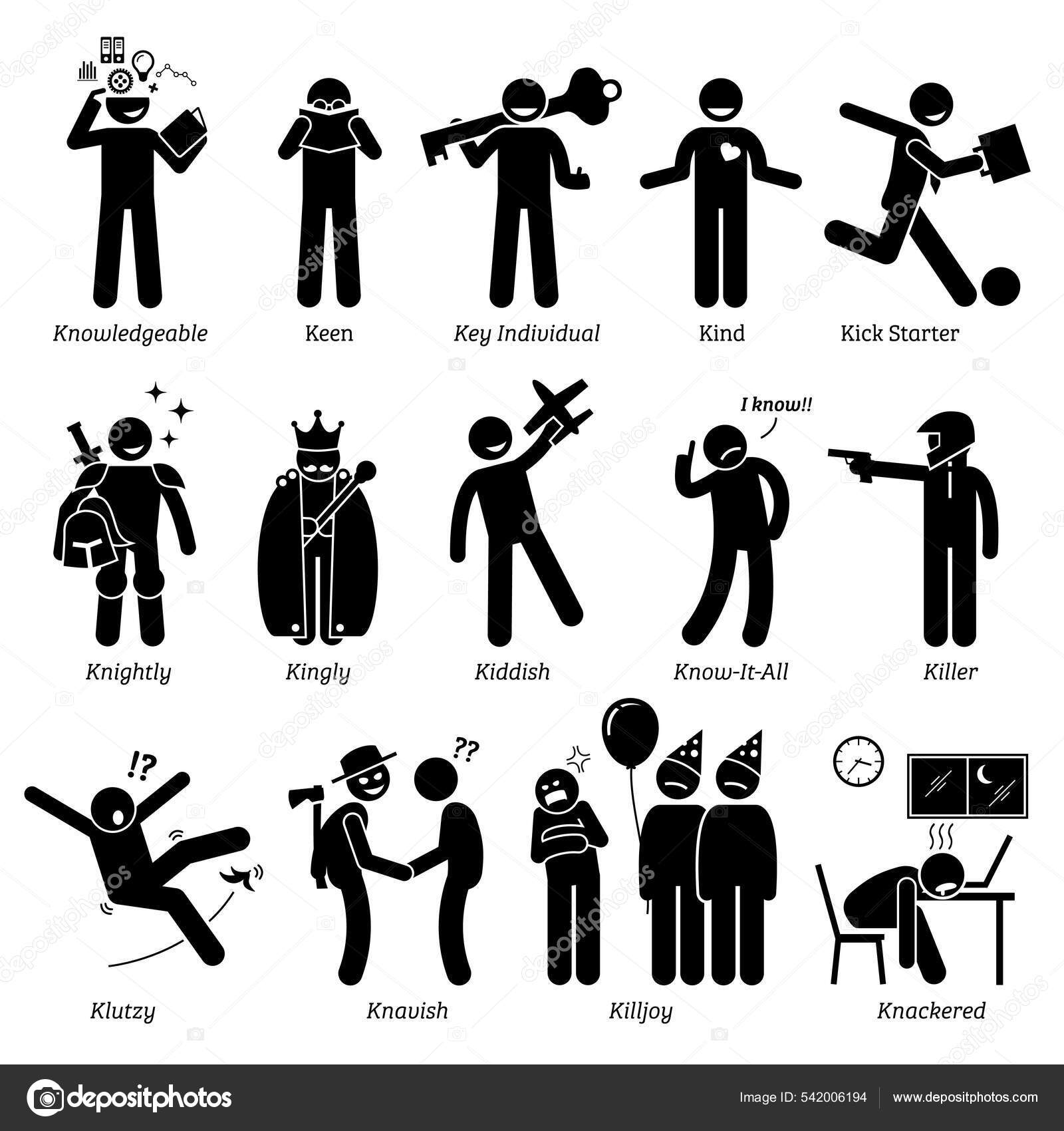 Positive Negative Neutral Personalities Character Traits Stick Figures ...