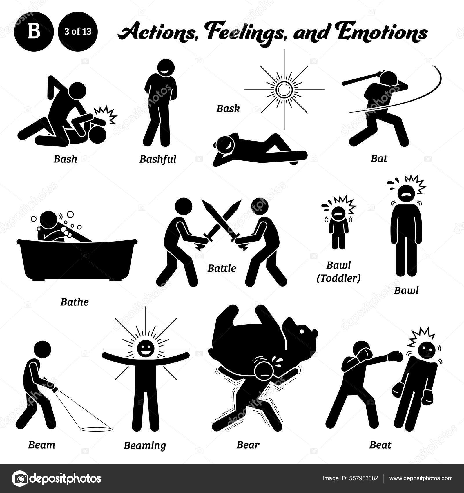 Stick Figure Human People Man Action Feelings Emotions Icons Starting ...