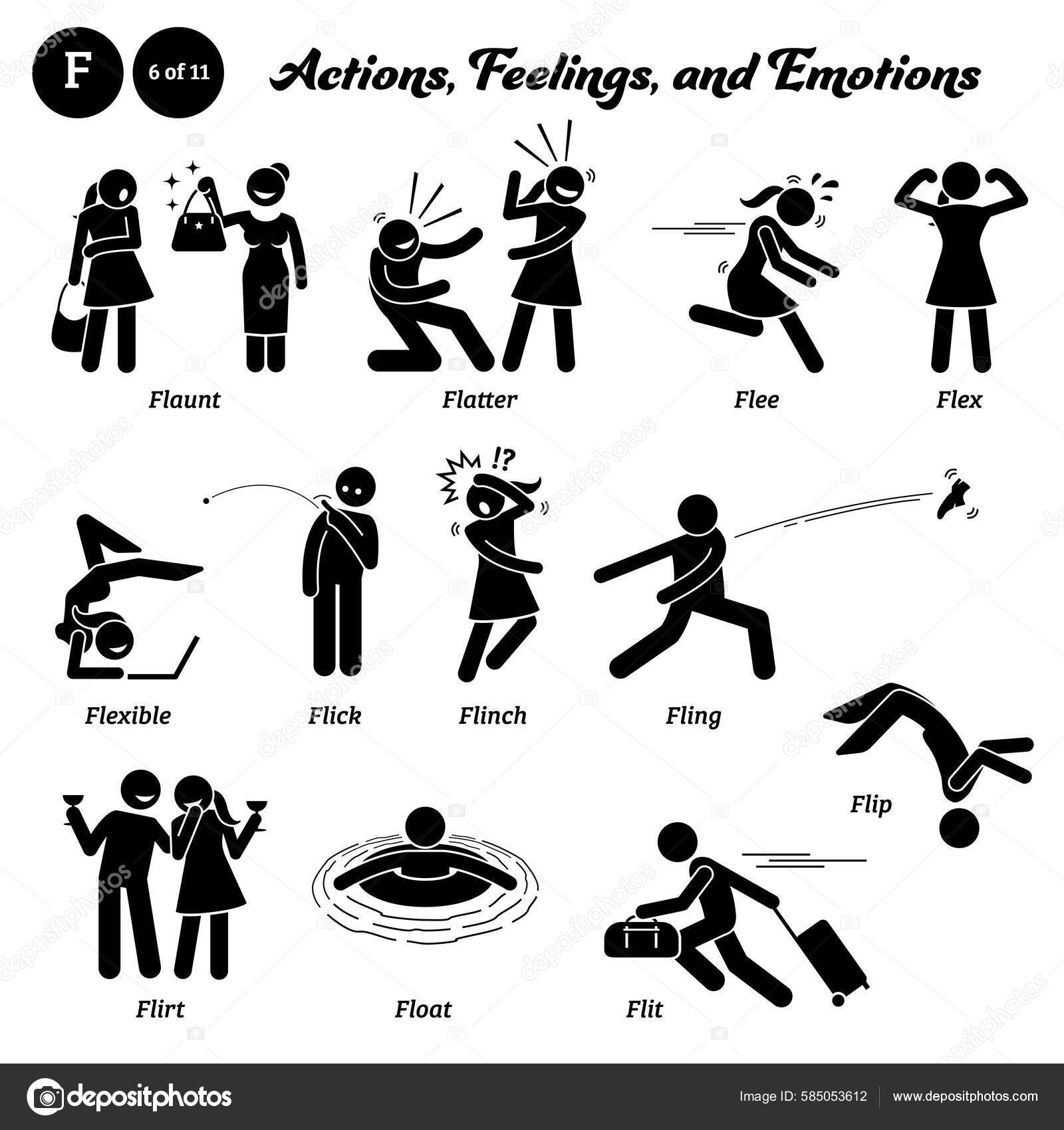 Stick Figure Human People Man Action Feelings Emotions Icons Alphabet ...
