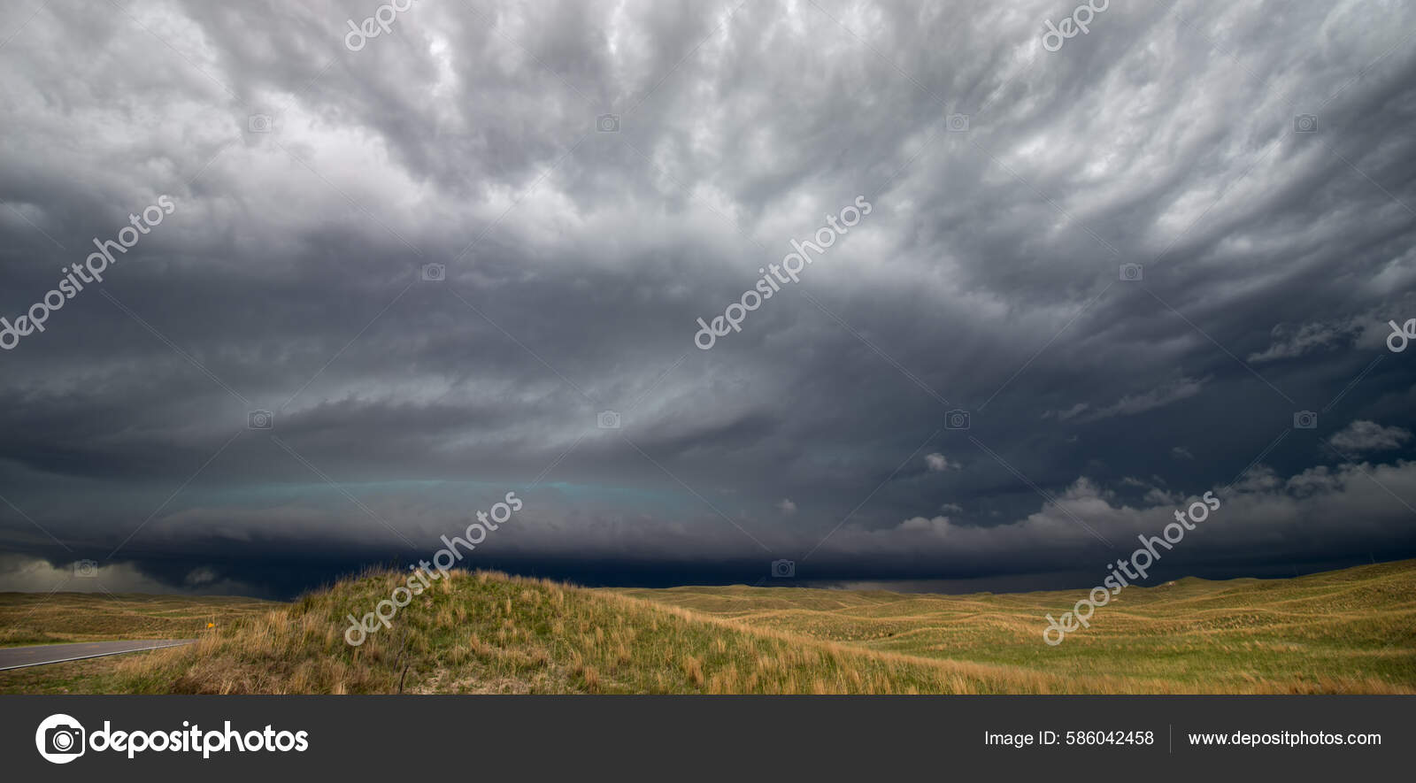 Supercell Storm And Green Grass